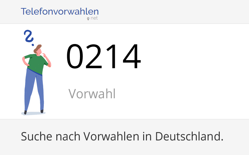 0214 Vorwahl, Ortsvorwahl 0214 auf Telefonvorwahlen.net