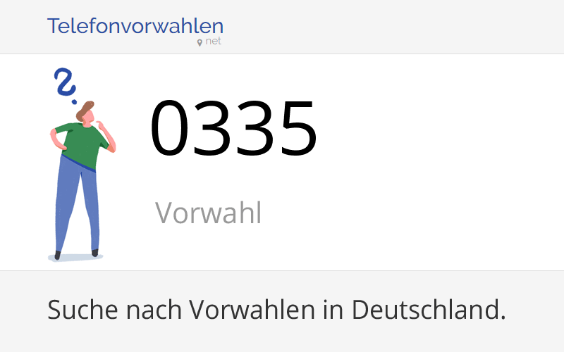 0335 Vorwahl, Ortsvorwahl 0335 auf Telefonvorwahlen.net