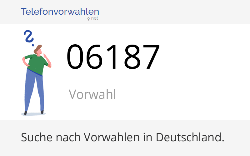 06187 Vorwahl, Ortsvorwahl 06187 auf Telefonvorwahlen.net