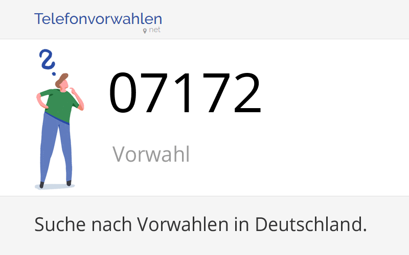 07172 Vorwahl, Ortsvorwahl 07172 auf Telefonvorwahlen.net