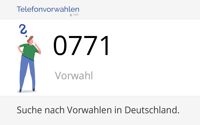 0771 Vorwahl, Ortsvorwahl 0771 auf Telefonvorwahlen.net