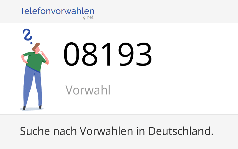 08193 Vorwahl, Ortsvorwahl 08193 auf Telefonvorwahlen.net